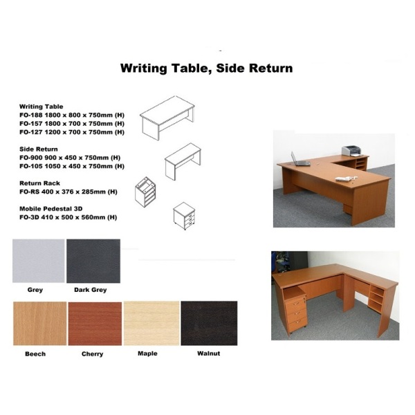 FOX ONE Writing Table & Side Return | Writing Table & Side Return Malaysia