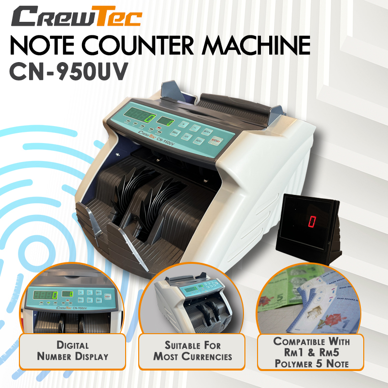 CrewTec Note Counter Machine CN-950UV Dealer malaysia | CrewTec Note ...