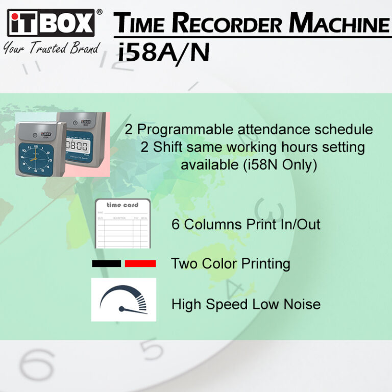 iTBOX Time Recorder i58A Dealer Malaysia | iTBOX Time Recorder i58A ...