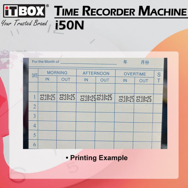 iTBOX Time Recorder i50N Dealer Malaysia | iTBOX Time Recorder i50N ...