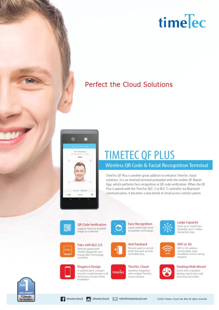 FingerTec Wireless QR Code & Facial Recognition Terminal QF Plus Dealer ...