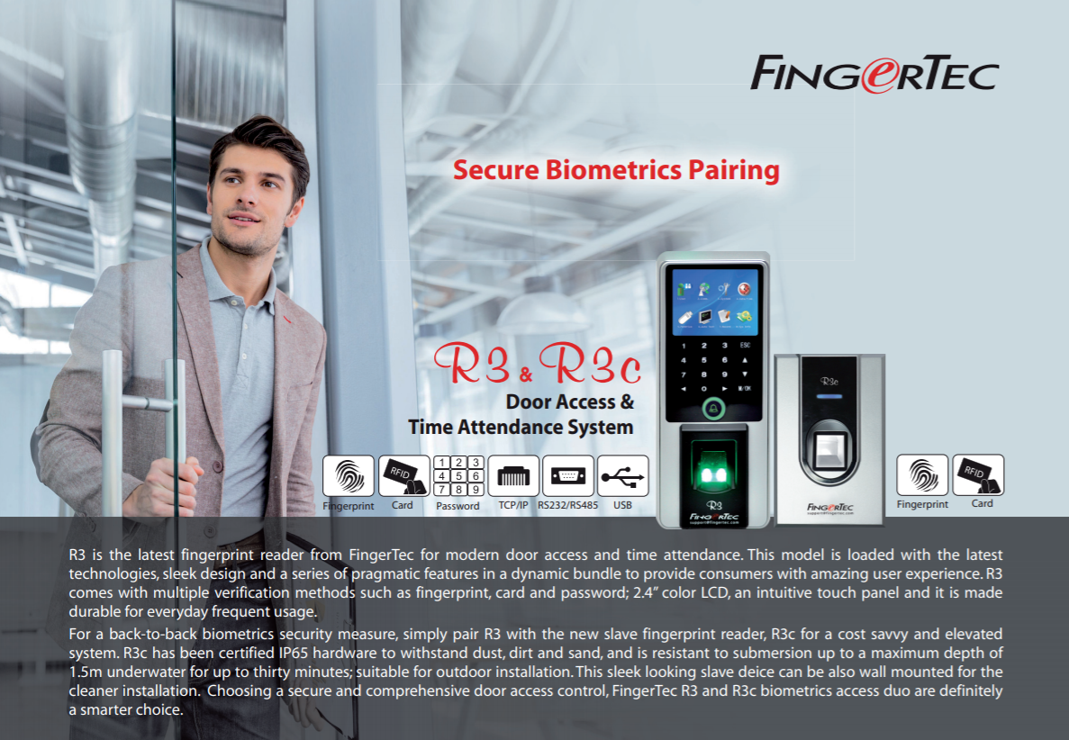 FingerTec Fingerprint Time Attendance & Door Access System R3c Dealer ...