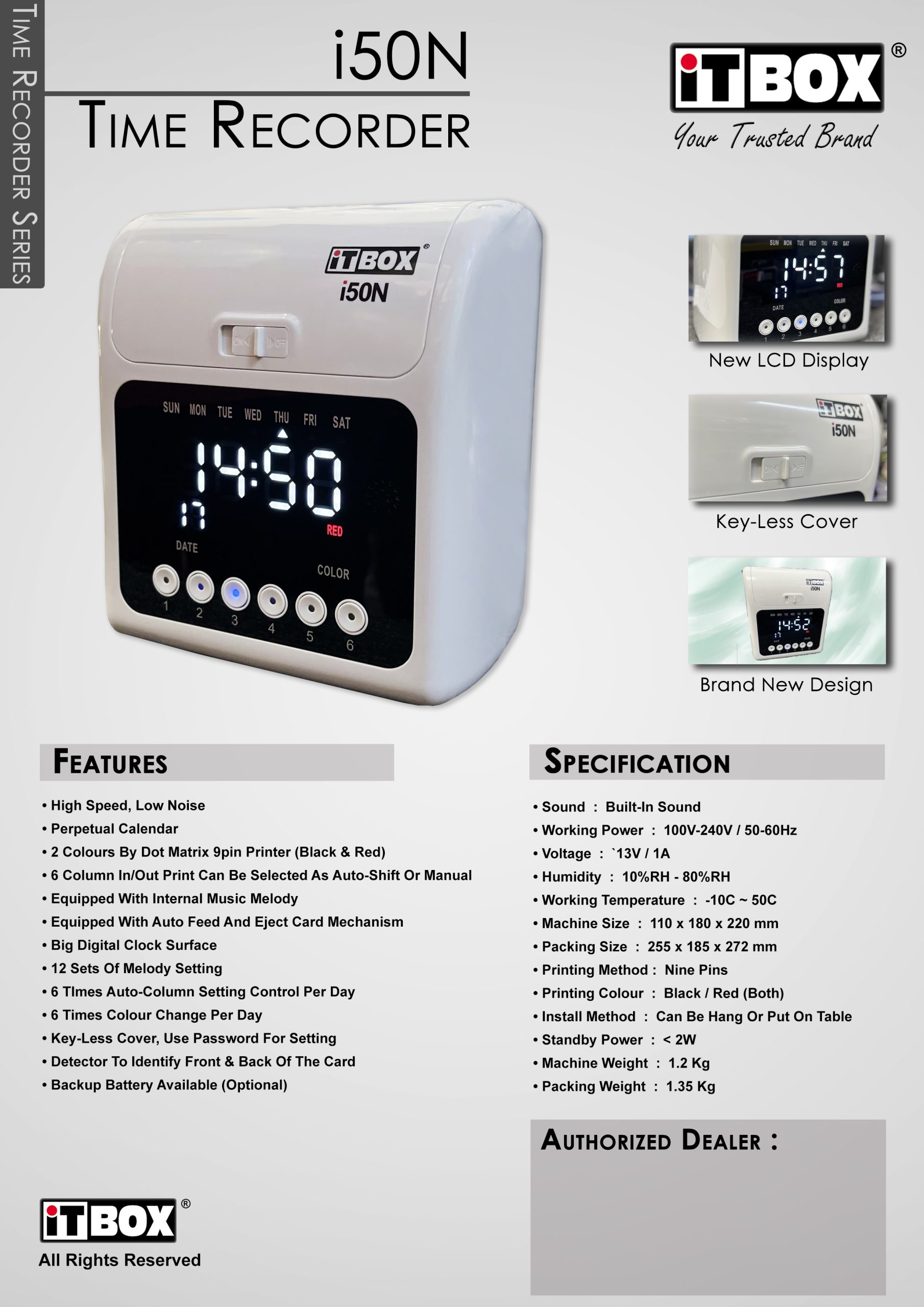 iTBOX Time Recorder i50N Dealer Malaysia | iTBOX Time Recorder i50N ...