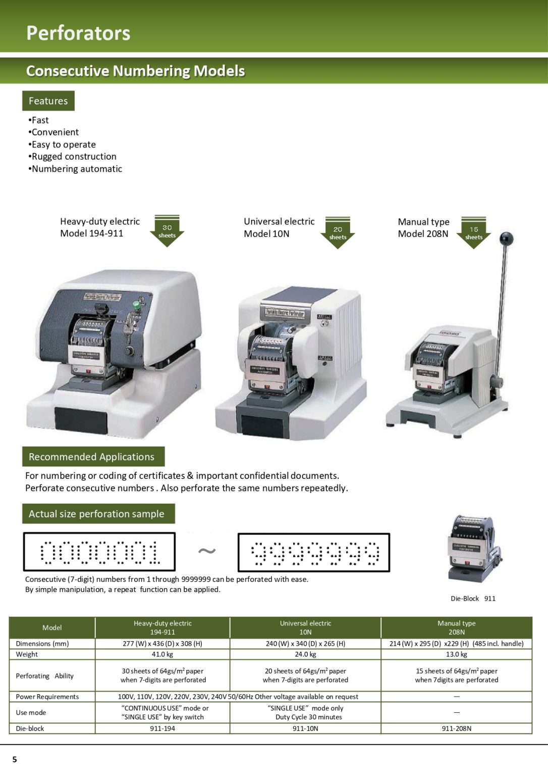 NEW KON Manual Perforator Machine 208 N (7-Digit Perforator ...