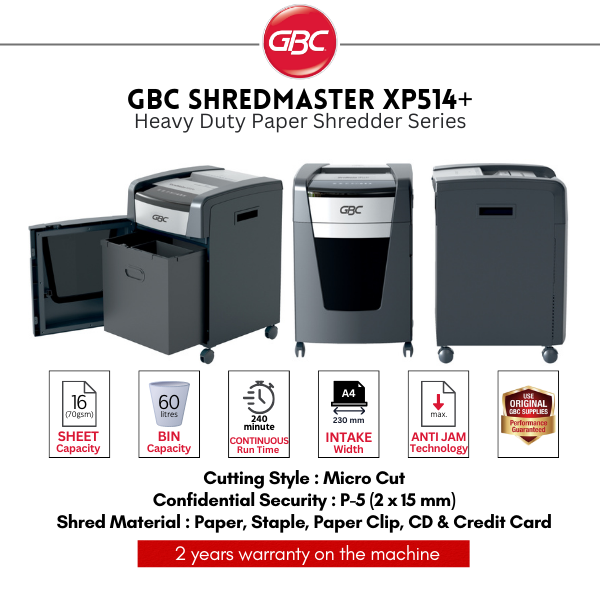 GBC Paper Shredder Machine ShredMaster XP514+ (Micro-Cut 2x15mm ...