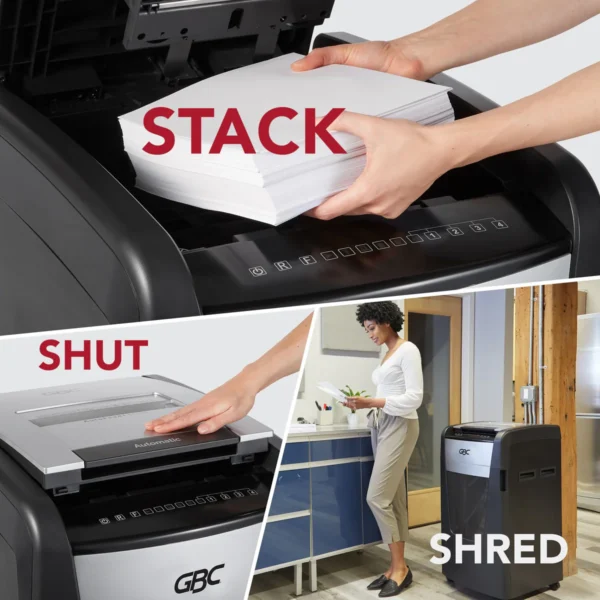 GBC Auto Feed Paper Shredder Machine ShredMaster 600M (Micro-Cut 2x15mm ...